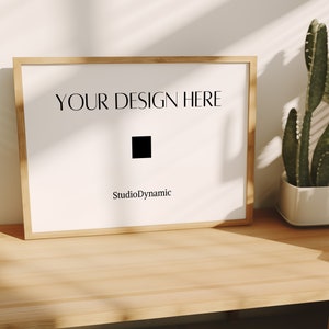 Wooden Landscape Frame Mockup - Natural Light - PSD - 36X27 - Digital ...