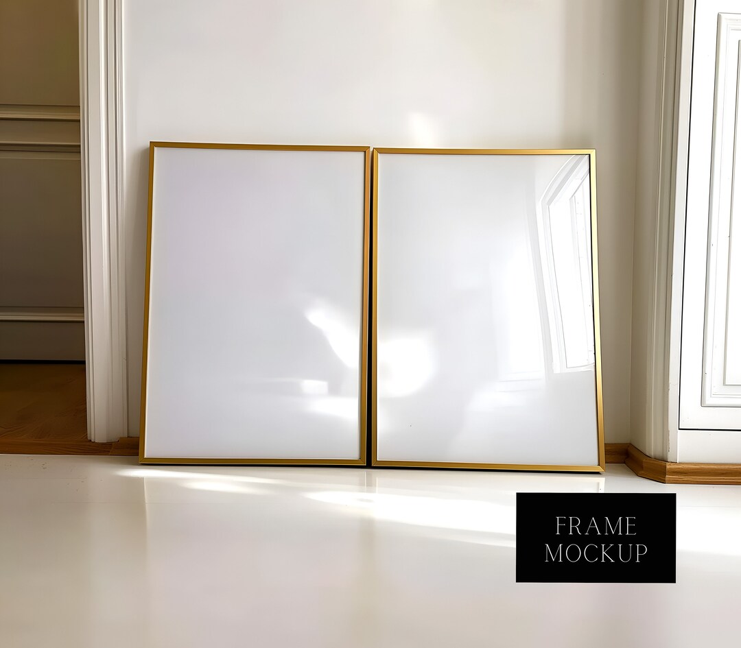 2 Frame Mockup - Duo Frame With Minimal Design - Glass Reflection Two ...