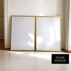2 Frame Mockup - Duo Frame With Minimal Design - Glass Reflection Two ...