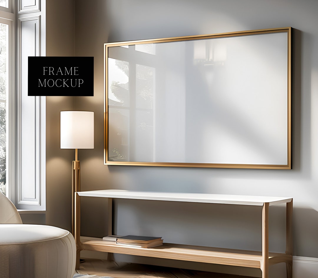 Large Landscape Frame Mockup - Big Horizontal Frame Mockup - Vintage ...