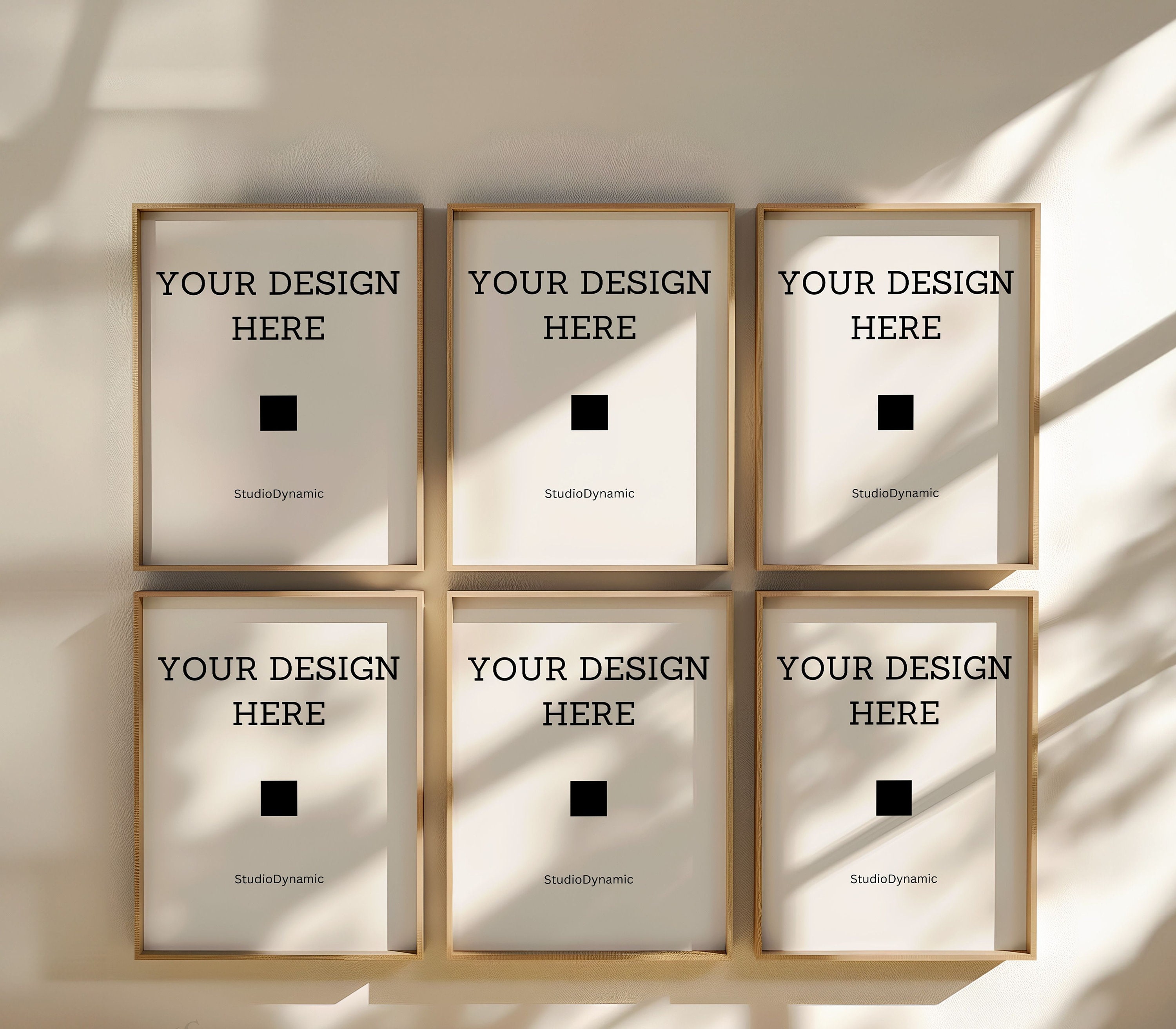 6 Frame Frontal Mockup - Vertical Frames With Minimal Design - Simple ...