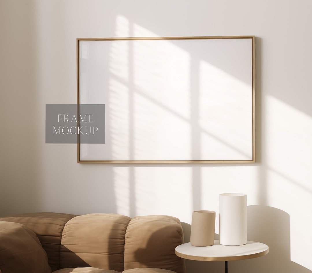 Horizontal Frame Mockup - Landscape Frame - Modern Art Display Mockup ...
