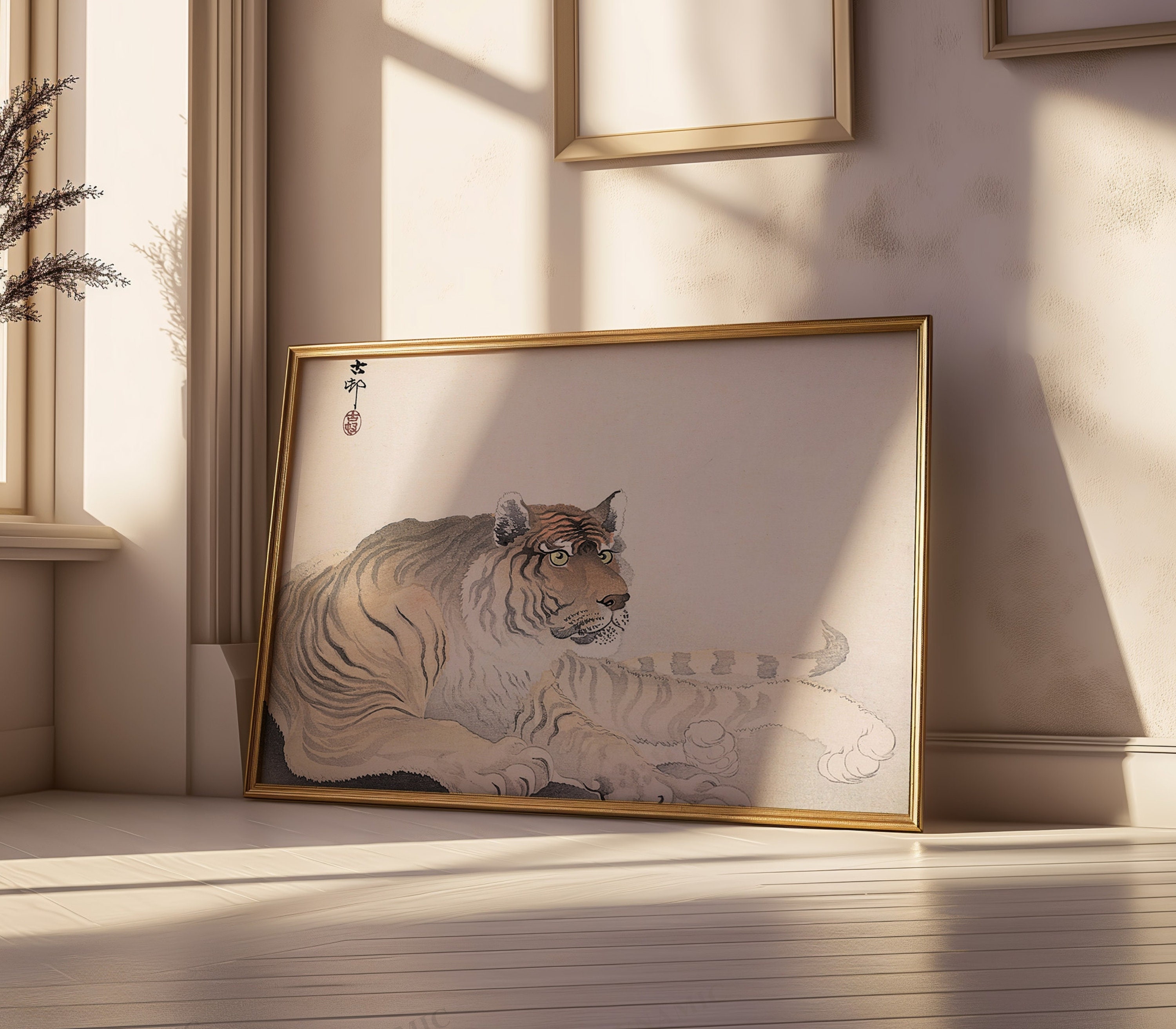 Landscape Frame Mockup - Horizontal Frame With Glass Reflection ...