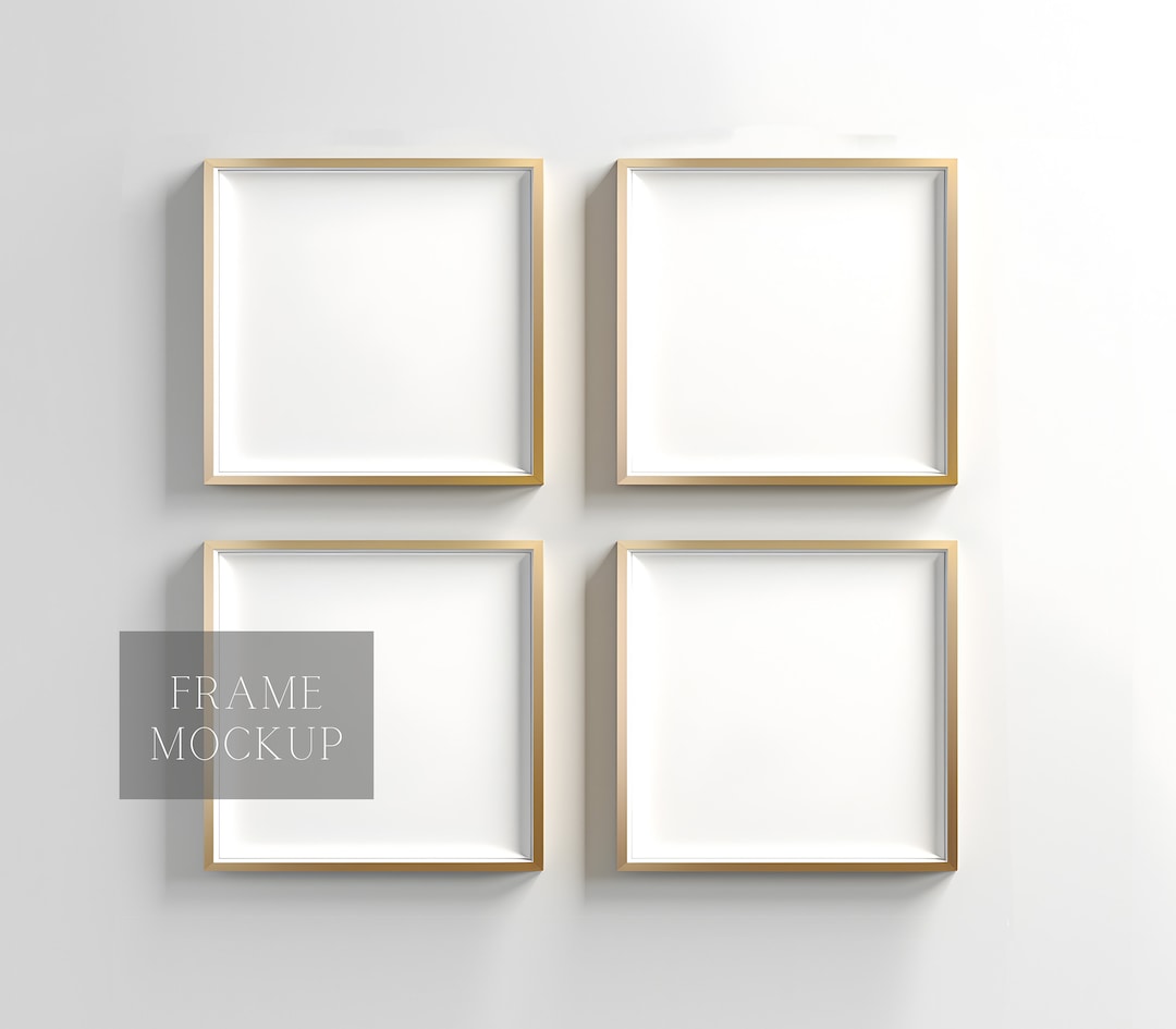 4 Square Frame Mockup - Realistic Mockup - 12X12 - PSD - Smart Object ...