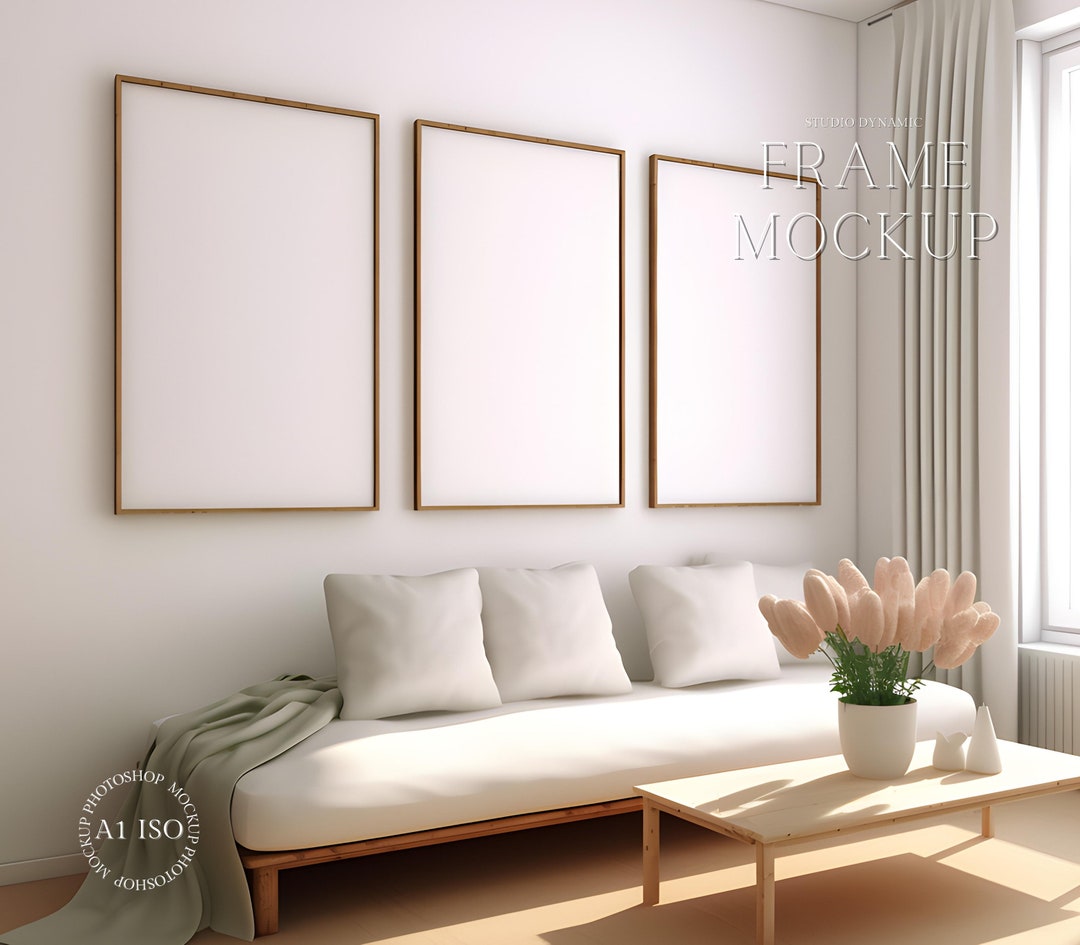 3 Frame Mockuo Home Interior- Frame Mockup Set of 3 - Living Room ...