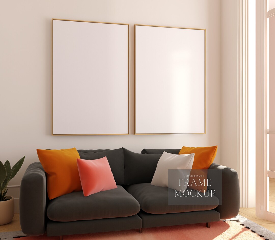 Two Frame Mockup - Living Room Mockup - Frame Mockup - PSD - ISO ...