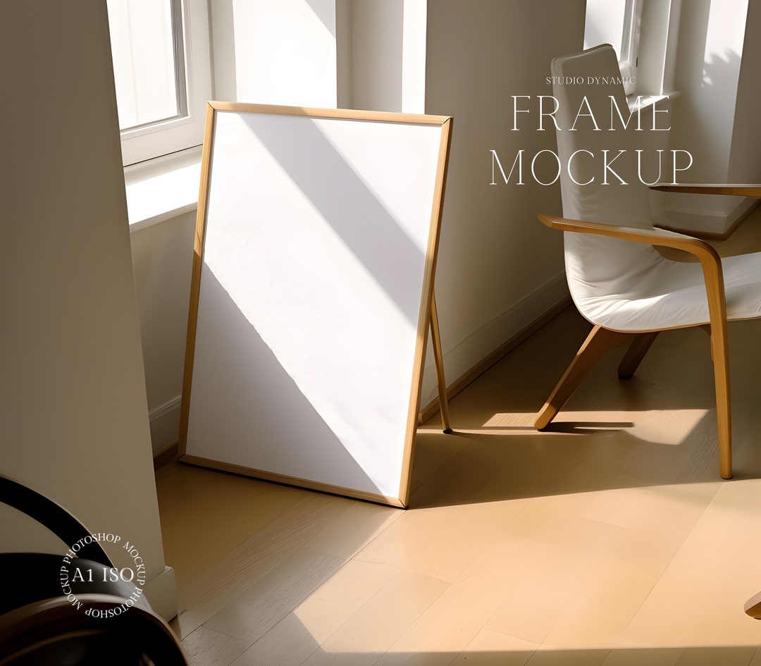 Modern Vertical Wood Frame Mockup - Wooden Frame - PSD - A1 ISO - Smart ...