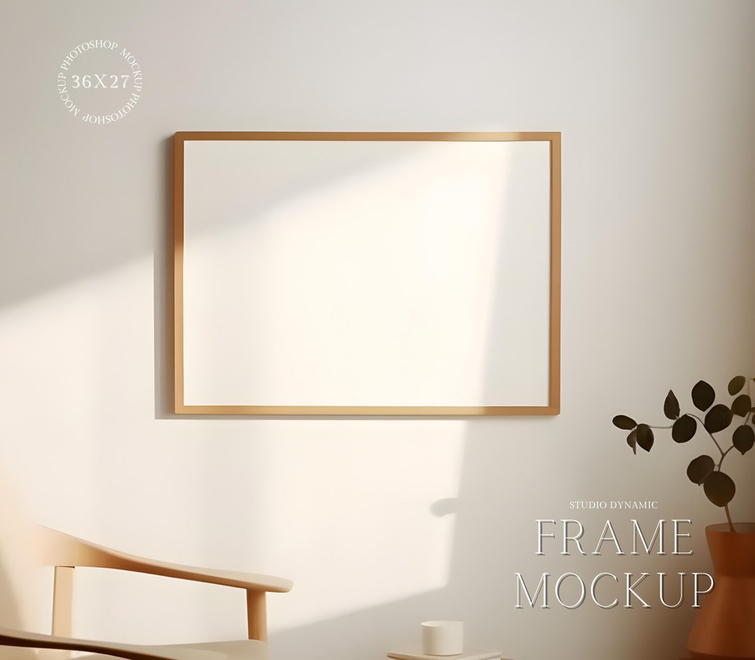 Horizontal Frame Boho Mockup - Natural Light Frame Mockup - Horizontal ...