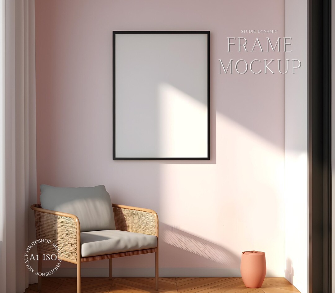 Single Frame Mockup - Realistic Frame Mockup - Black Frame Mockup ...