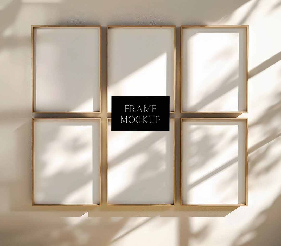 6 Frame Frontal Mockup - Vertical Frames With Minimal Design - Simple ...