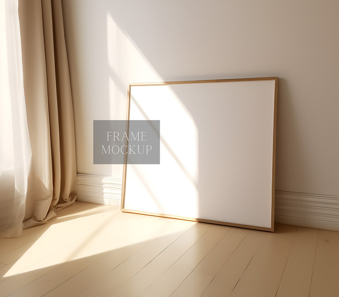 Natural Horizontal Frame Mockup - Landscape Wooden Frame - Frame Poster ...