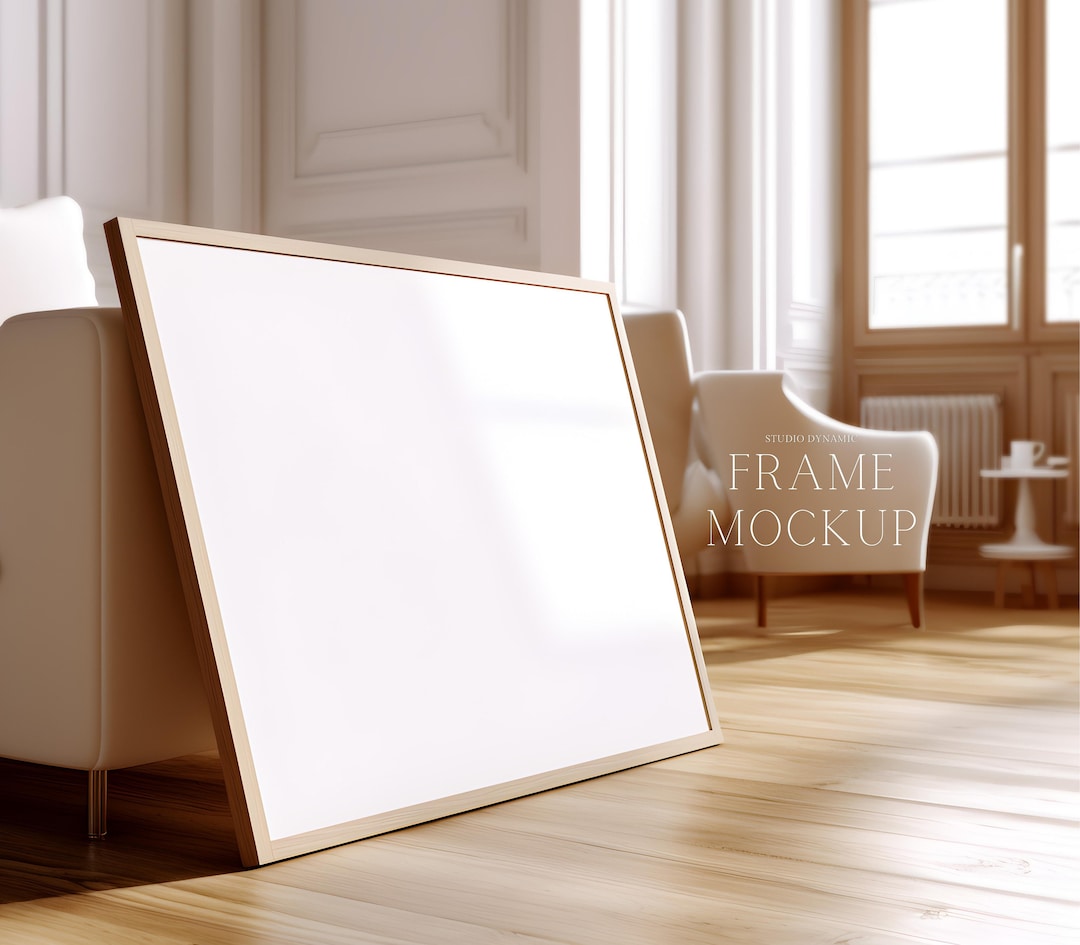 Close up Horizontal Frame Mockup - Minimal Landscape Frame Mockup - Art ...