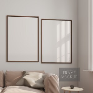 Double Frame Mockup - Black Frame Mockup - Glass Reflection Art Display ...