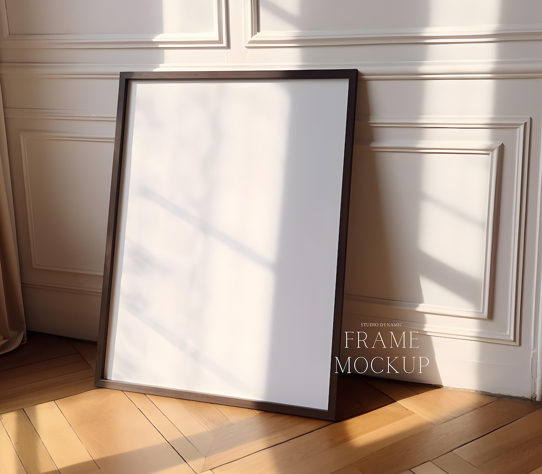 Vertical Single Frame Mockup -natural Light - Black Frame Mockup ...