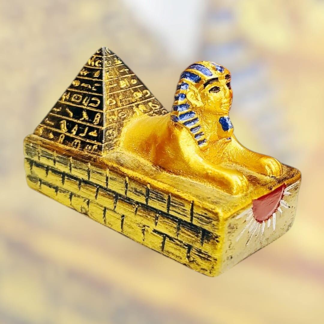 Golden Pharaonic Sphinx Pyramid, Ancient Egyptian Collectible Artifact ...