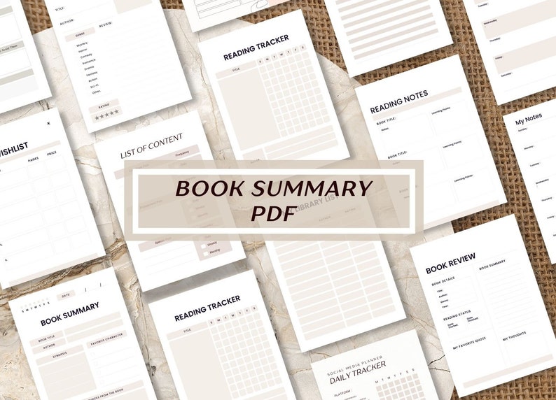 Printable Book Review Planner, Book Summary Goodnotes Planner, Reading ...