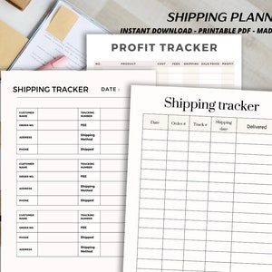 Printable Shipping Template, Profit Tracker Financial Template ...