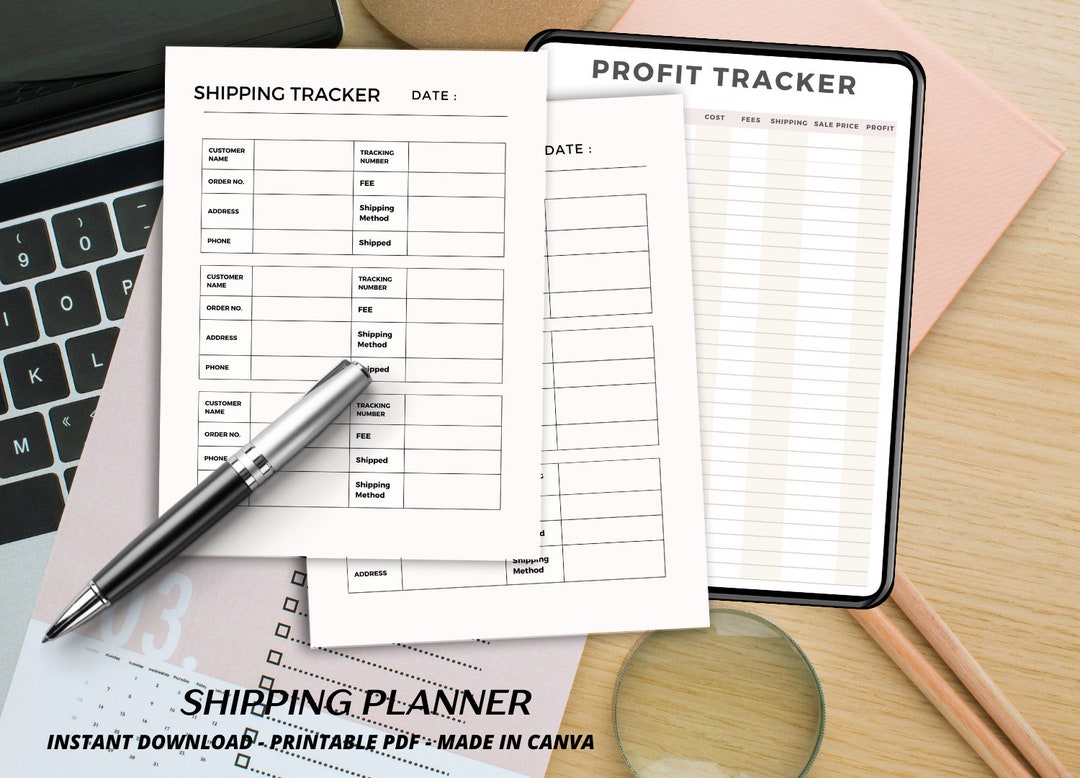 Printable Shipping Template, Profit Tracker Financial Template ...