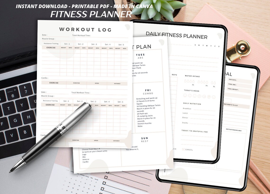 Workout Tracker, Fitness Planner, Workout Log, Weight Loss Tracker ...