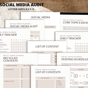 Printable Social Media Planner, Marketing Planner, Social Media Content ...