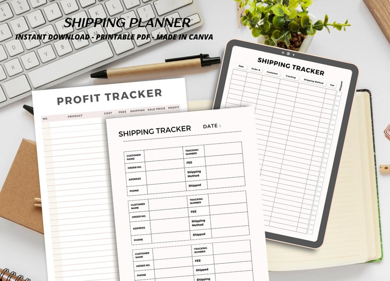 Printable Shipping Template, Profit Tracker Financial Template ...