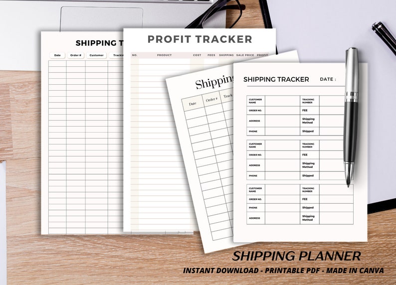 Printable Shipping Template, Profit Tracker Financial Template ...