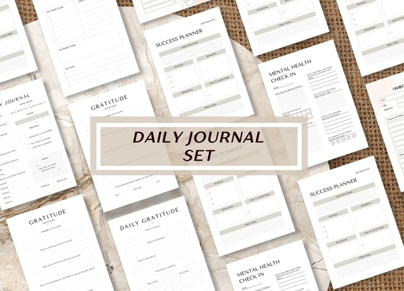 Daily Journal Template, Digital Printable Journal, Gratitude Journal ...