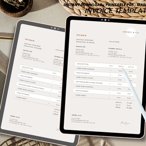Luxury Business Invoice Template, Minimalist Business Invoice, Canva ...