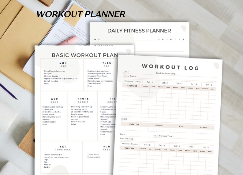 Workout Tracker, Fitness Planner, Workout Log, Weight Loss Tracker ...