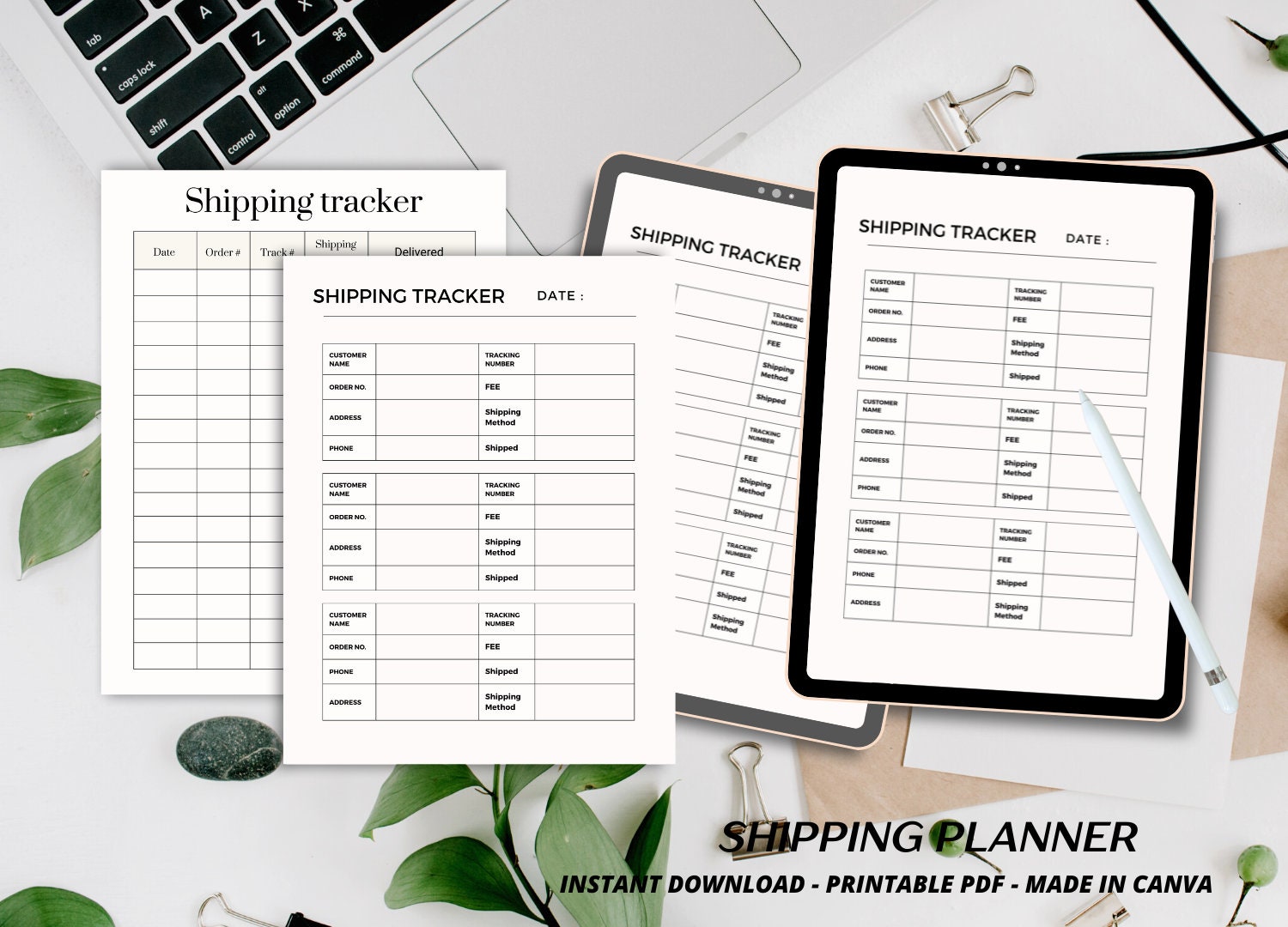 Printable Shipping Template, Profit Tracker Financial Template ...