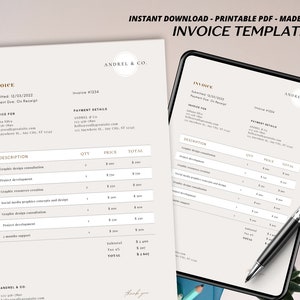 Luxury Business Invoice Template, Minimalist Business Invoice, Canva ...