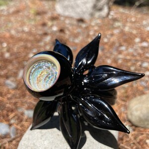 Borosilicate Glass Flower Sculpture W/ Double Dichroic Vortex - Etsy