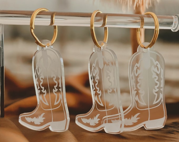 Cowboy Boots Keychain Cowgirl Boot Keychain Bachelorette Bridesmaids ...
