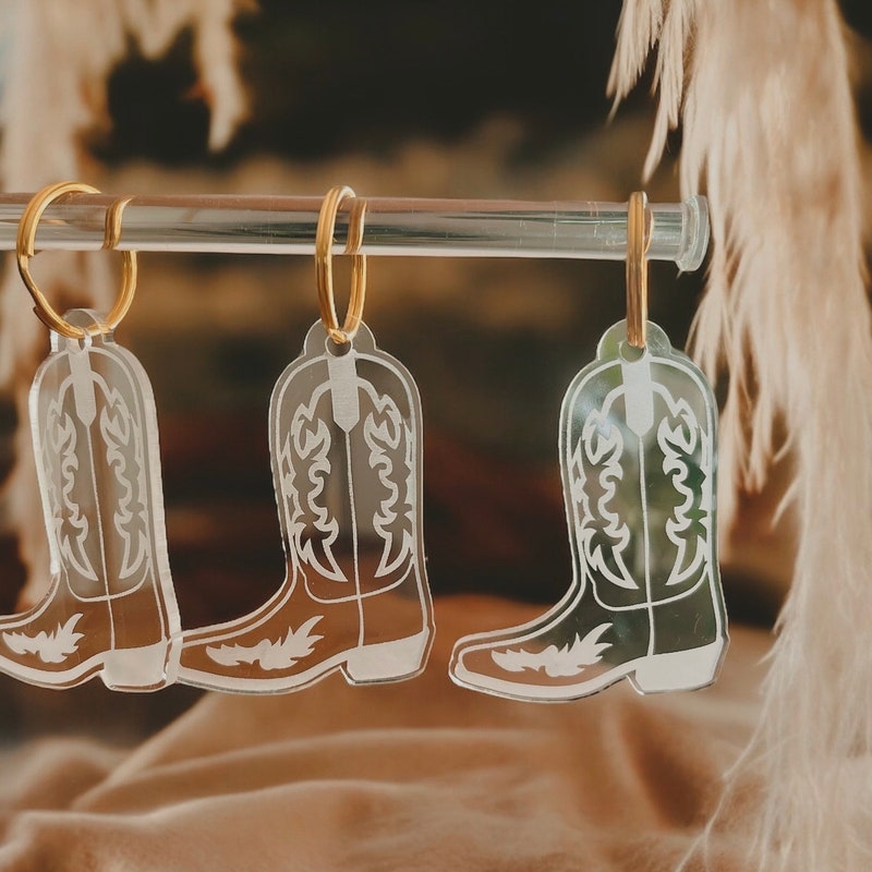 Cowgirl Boot Keychain - Etsy