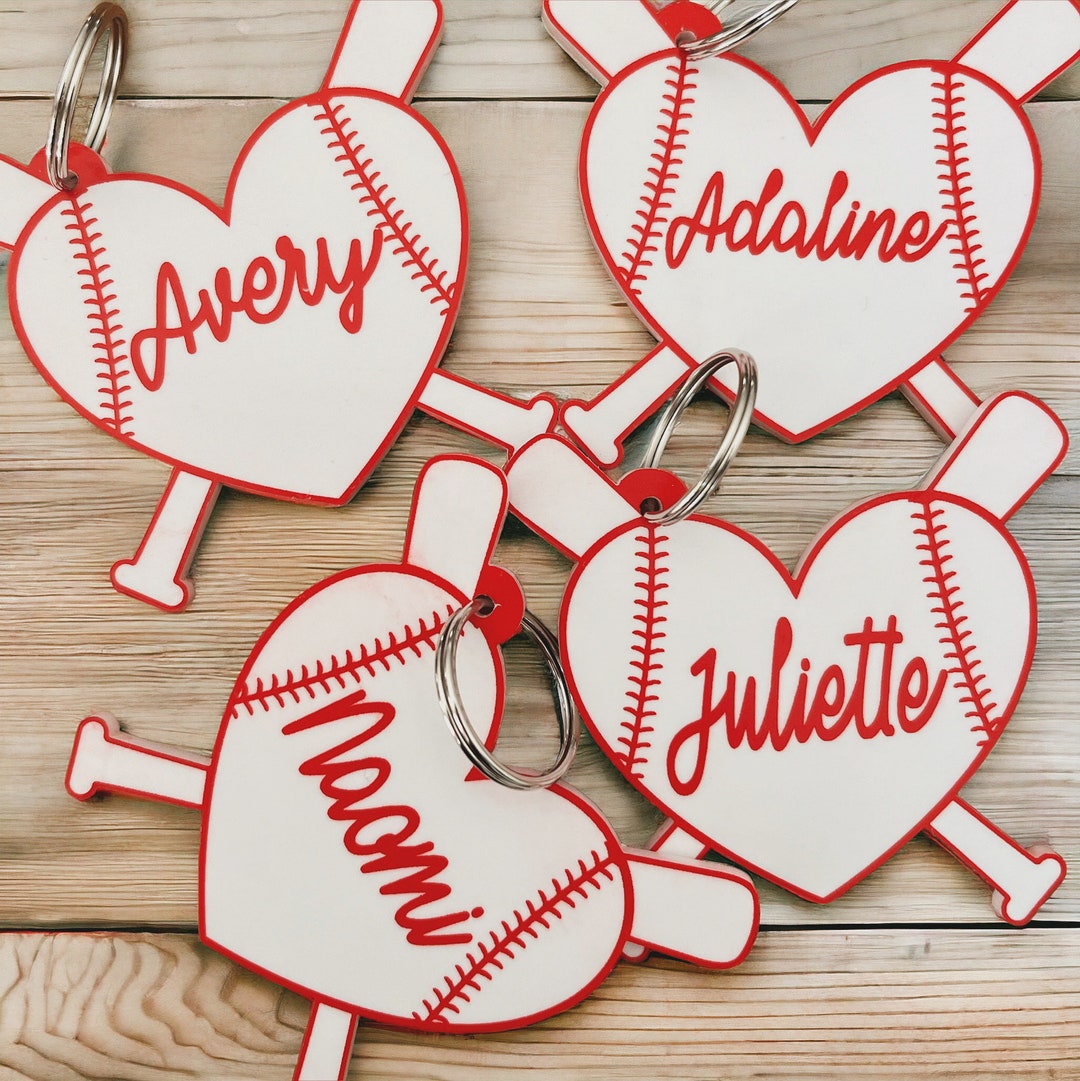 Softball Keychain Softball Gifts Girl Team Gifts Basbeall Personalized ...