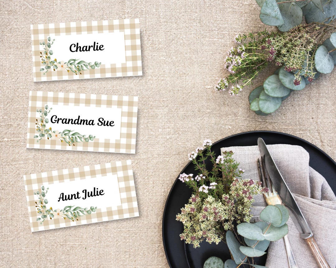 Editable Place Cards Thanksgiving Name Cards Printable Friendsgiving ...