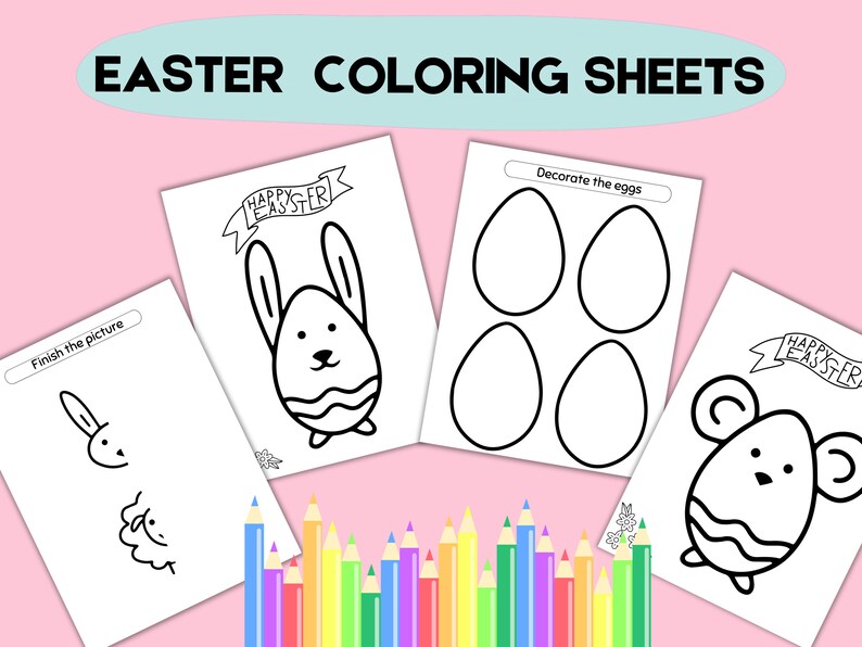 Easter Activity Printable Easter Coloring Pages Easter - Etsy