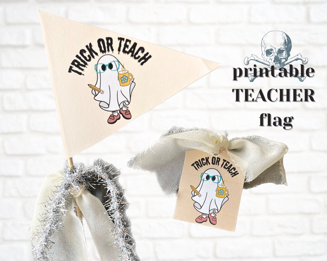 Halloween Teacher Pennant Flag Printable Halloween Teacher - Etsy