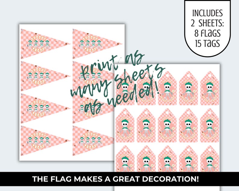 Girl Scout Halloween Printable Halloween Girls Troop Pennant Boo Basket ...