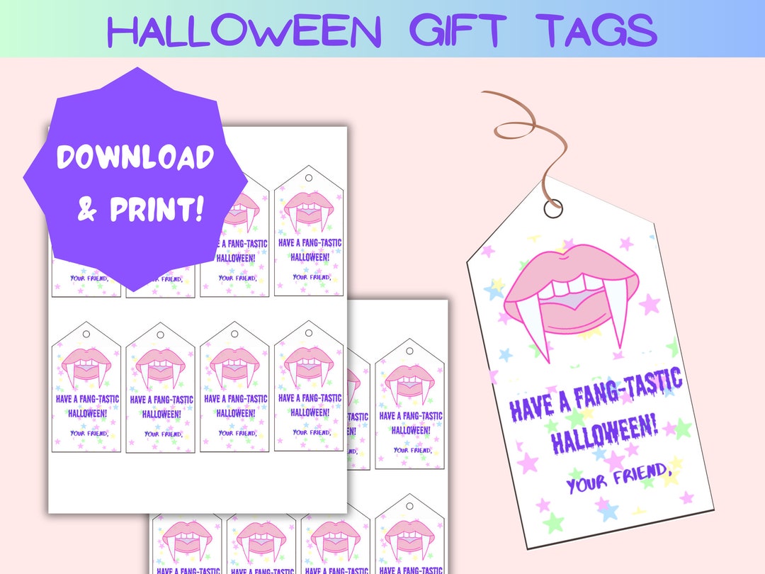 Halloween Tags Printable | Halloween Gift Tag | Halloween Class Treat ...
