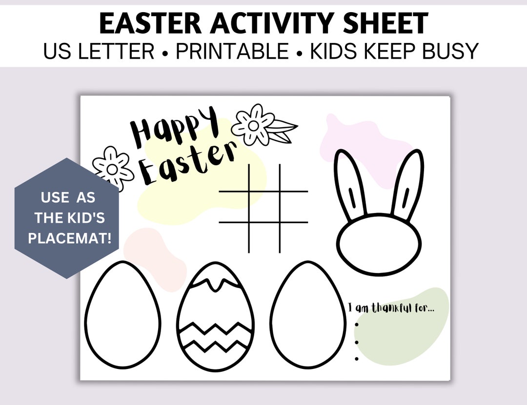 Easter Activity | Easter Placemat | Easter Coloring Page | Easter Games ...