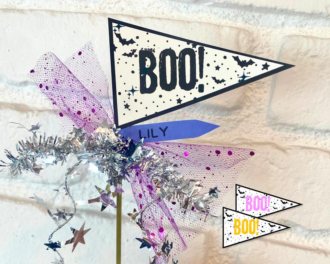 Printable Halloween Favor Flags: Spooky Boo Basket Tag (PDF) - Etsy
