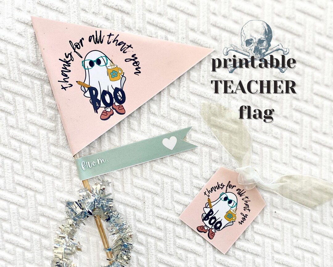 Halloween Teacher Pennant Printable, Halloween Teacher Gift, Teacher ...