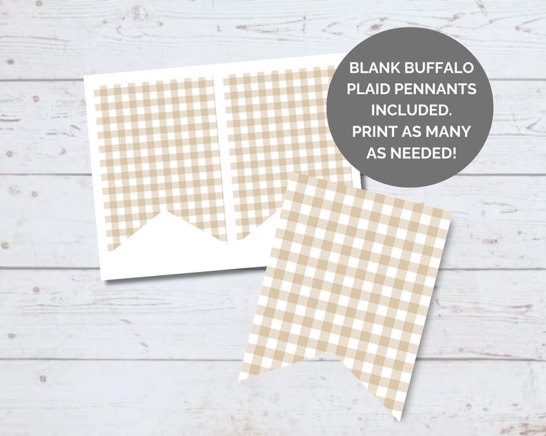 Happy Fall Banner PRINTABLE, DIY Thanksgiving Banner, Buffalo Plaid ...