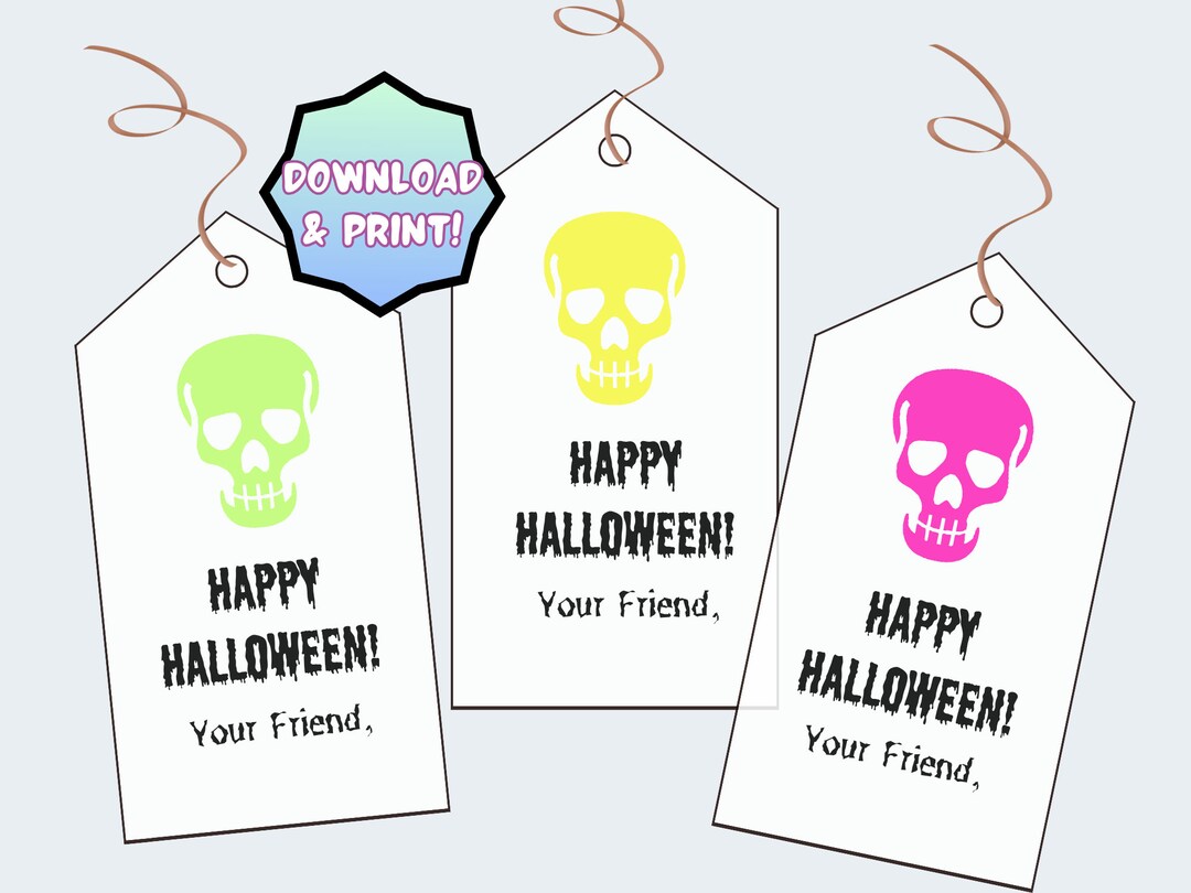 Halloween Tags Printable | Halloween Gift Tag | Halloween Treats ...