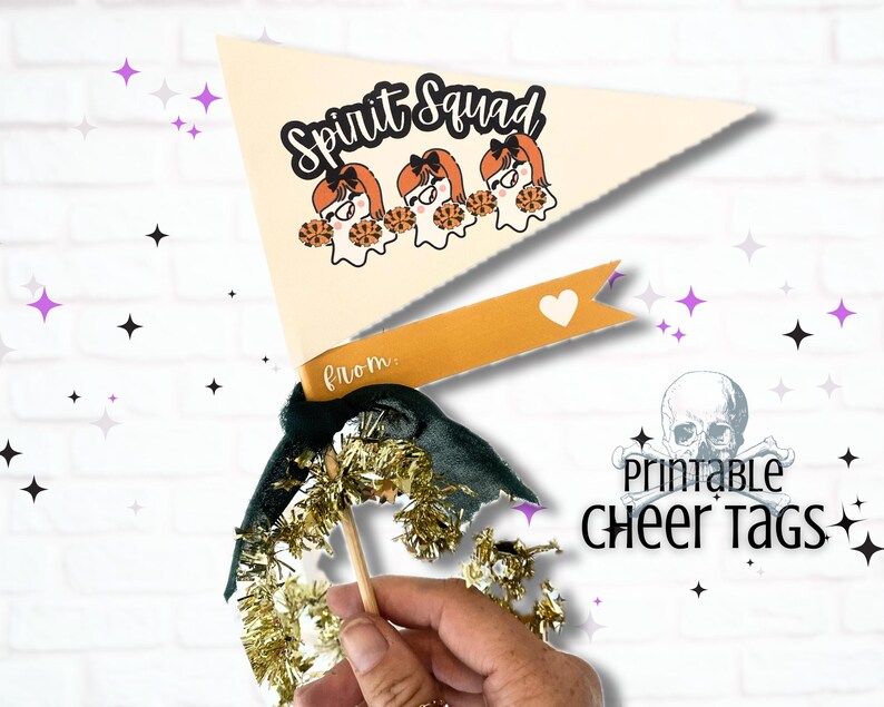 Halloween CHEER Squad Gift Tag Printable Halloween Spirit Squad ...