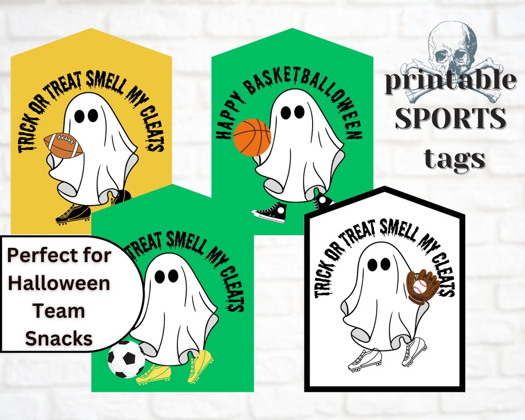 Halloween Sports Printable Halloween Gift Tag Halloween - Etsy