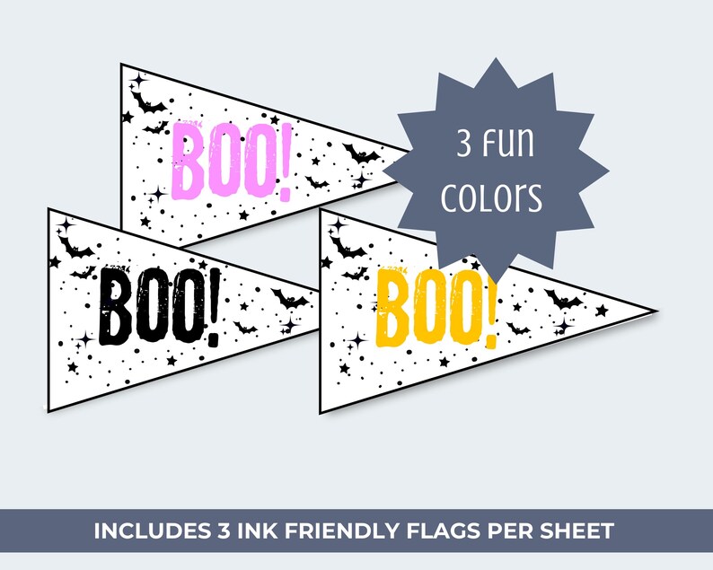 Printable Halloween Favor Flags: Spooky Boo Basket Tag (PDF) - Etsy