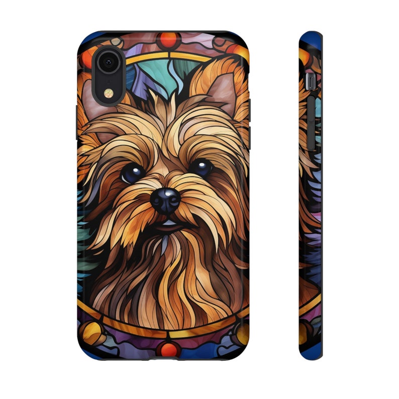 Yorkshire Terrier Pet Stained Glass Tough Cell Phone Case iPhone ...