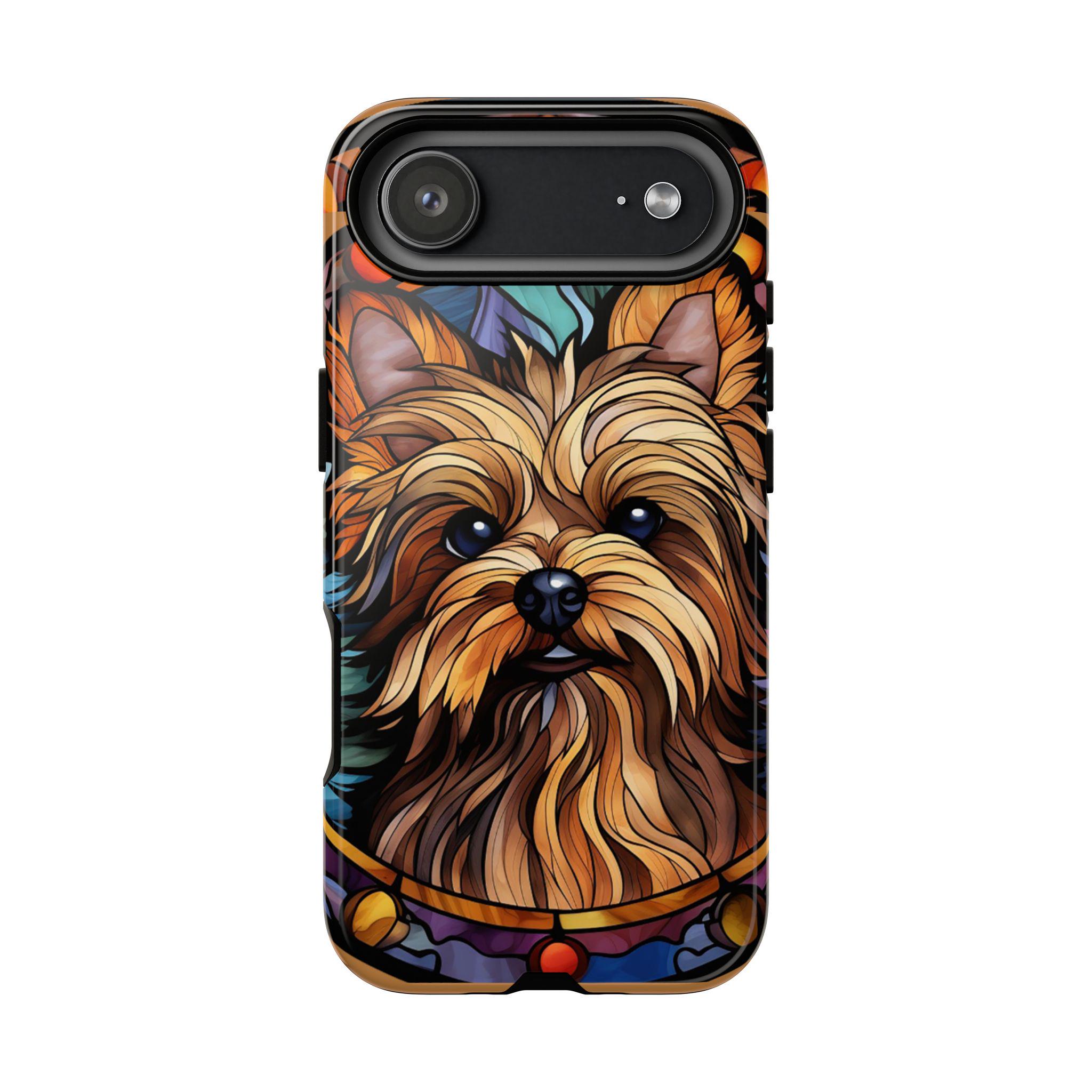 Yorkshire Terrier Pet Stained Glass Tough Cell Phone Case iPhone ...